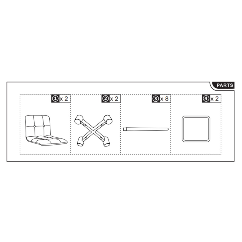 HOMCOM Modern Bar Stools Set of 2 Assembly Manual: SKU 835-595 - Aosom