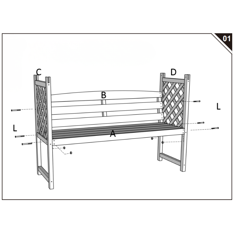 Outsunny Garden Arch with Bench and Trellis Assembly Manual (SKU: 84G ...